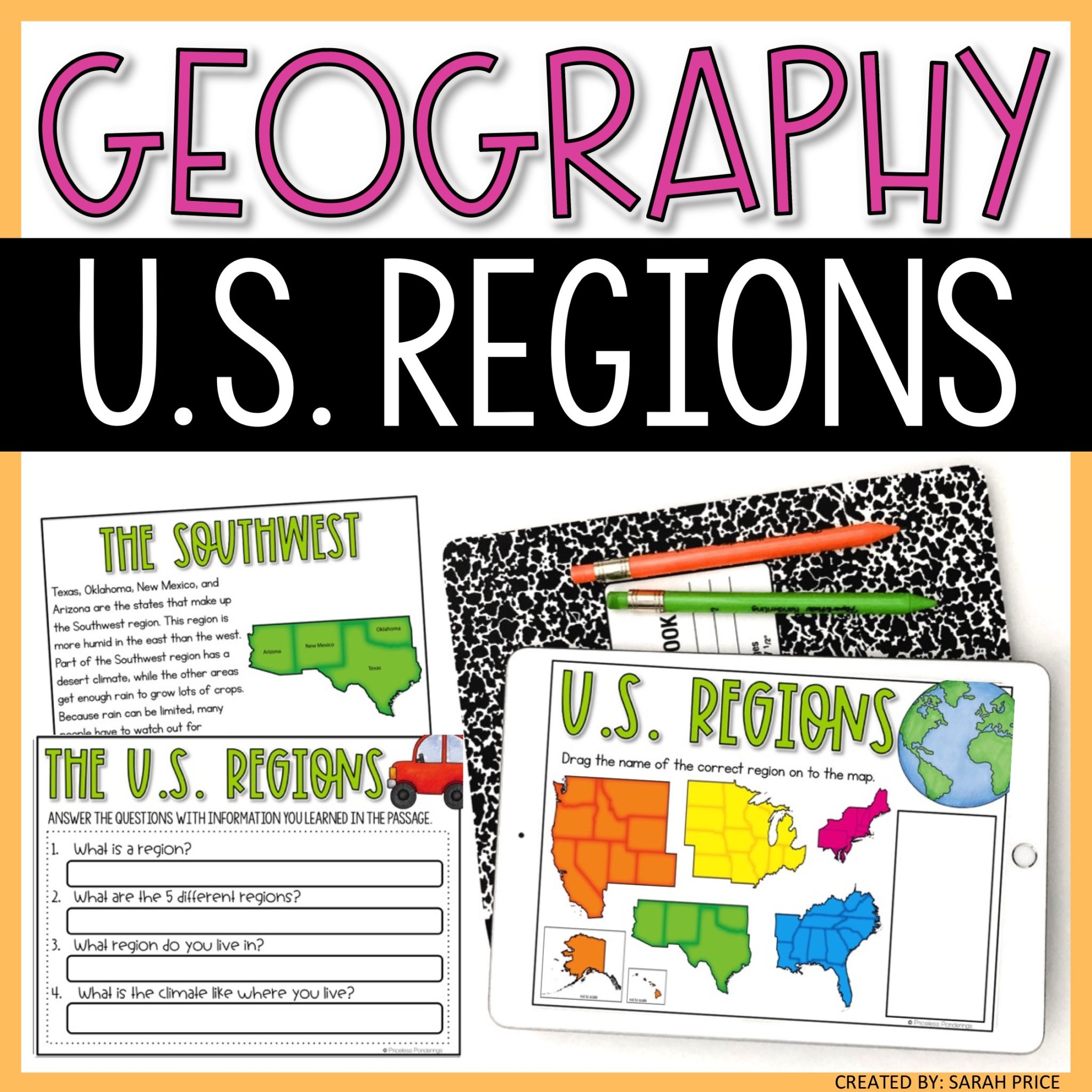Low-Prep 5 Regions Of The United States: Activities - Priceless Ponderings