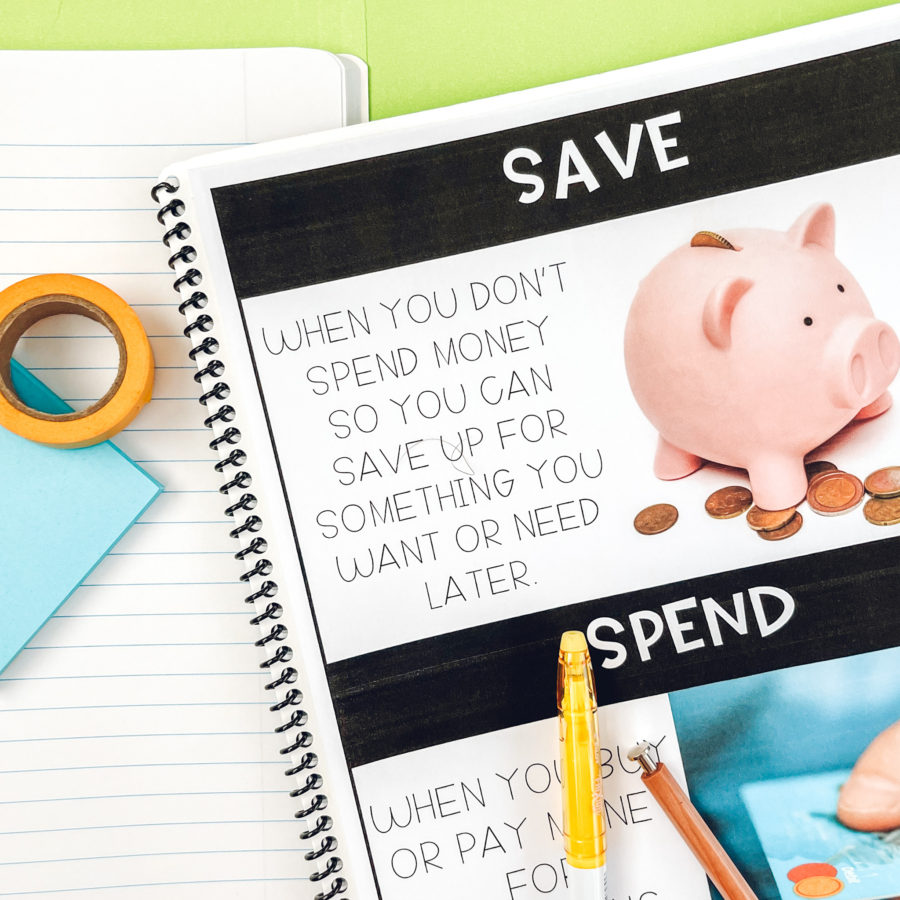 Spending And Saving Money Activities For Kids - FREE Vocabulary Cards