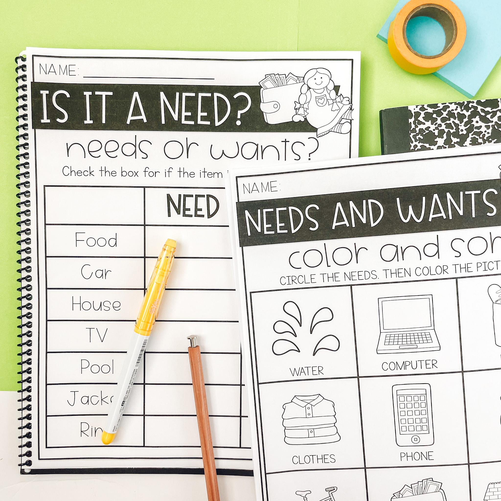 How To Excel In Teaching Needs Vs. Wants To Second Graders - Priceless ...