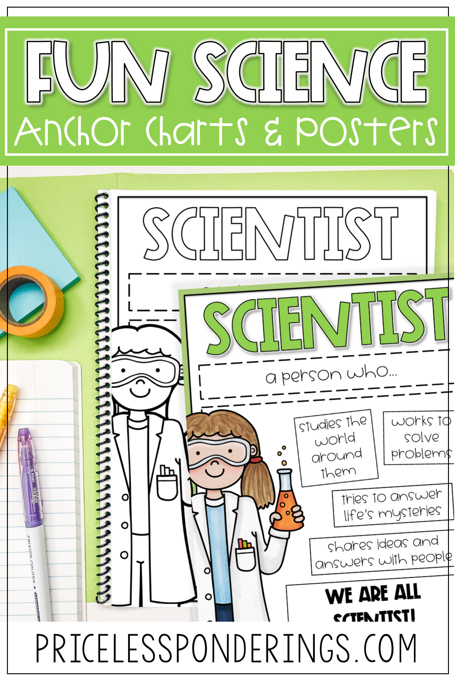Beginning Of The Year Science Anchor Chart Ideas - FREE Vocabulary Cards
