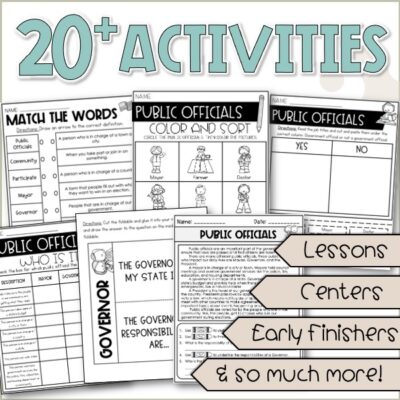 Public Officials & Government Leaders Activities | 2nd And 3rd Grade ...