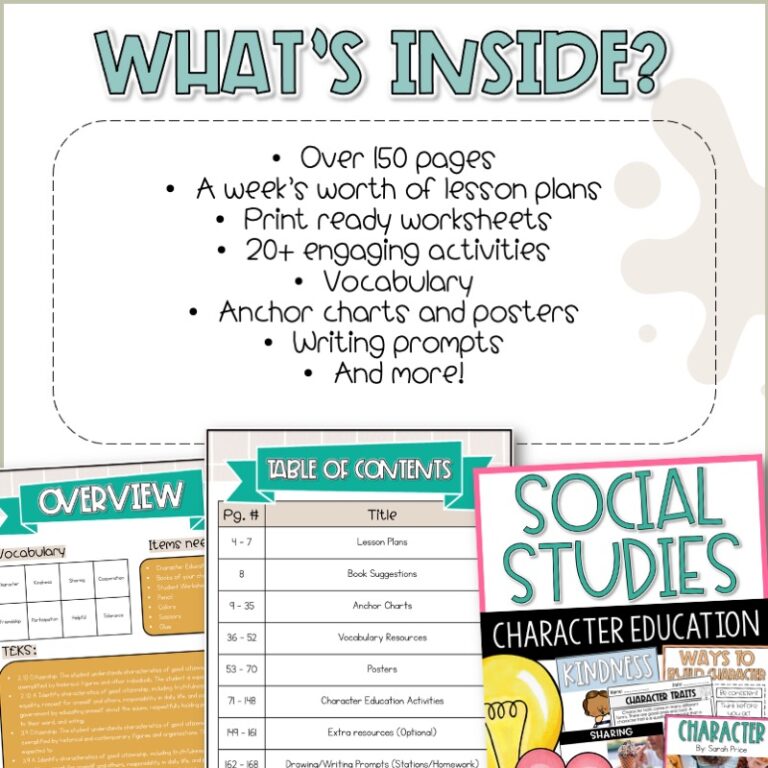 Character Education, Good Citizenship And Social Skills Worksheets ...