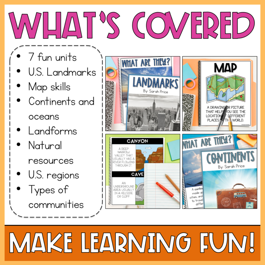 Geography Unit 2nd Grade Social Studies Interactive Notebook Bundle ...