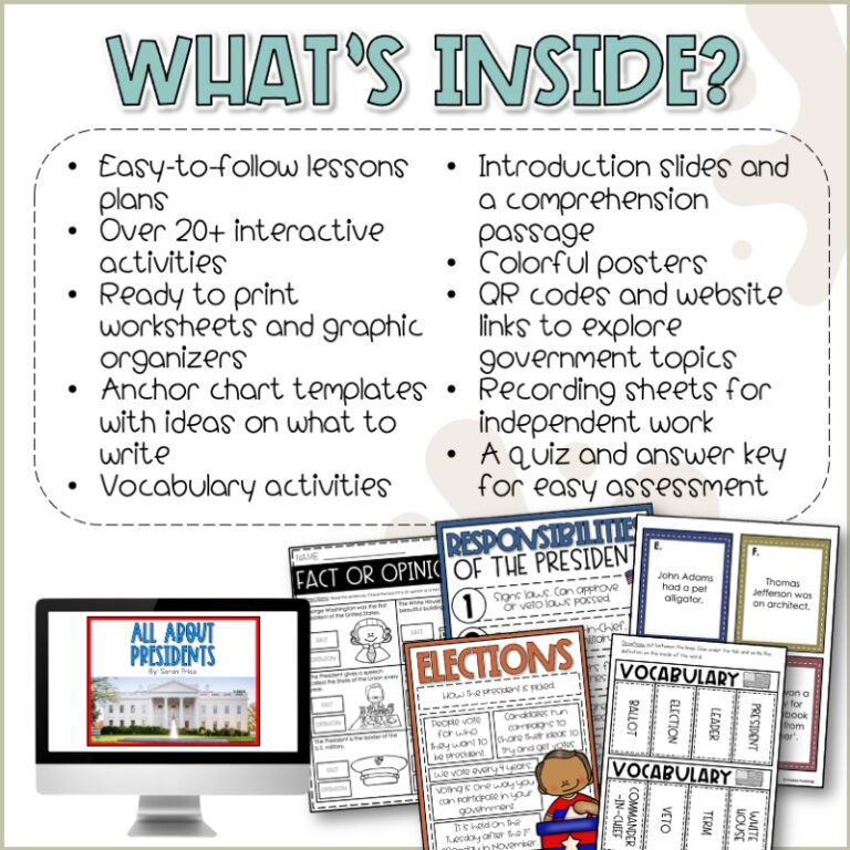 Government Activities: U.S. Presidents Digital Activities And Worksheet ...