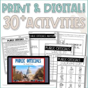 Public Officials Worksheets And Digital Activities | 2nd & 3rd Grade ...