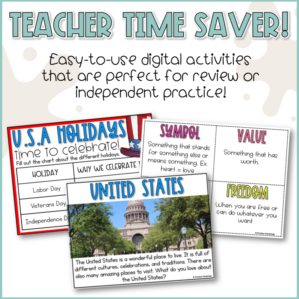 U.S. Symbols Patriotic Symbols And National Holidays Digital Activities ...