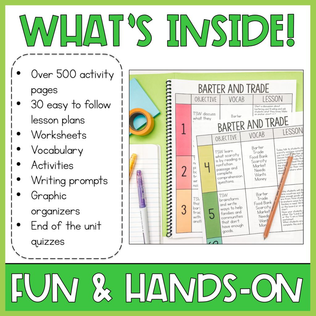 2nd Grade Social Studies Economics Activities | Goods Services Trade ...