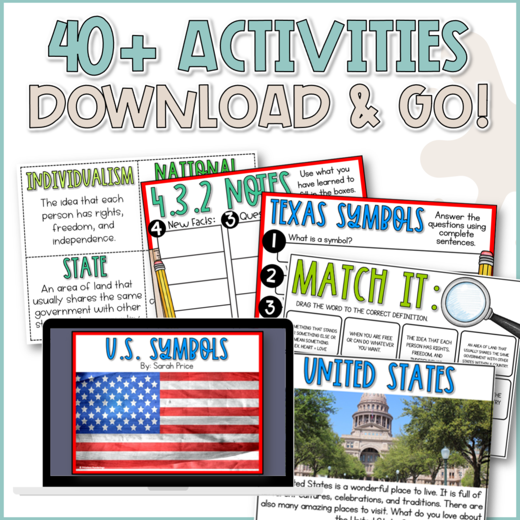 Texas Symbols And U.S.A. Symbols Digital Activities - Priceless Ponderings