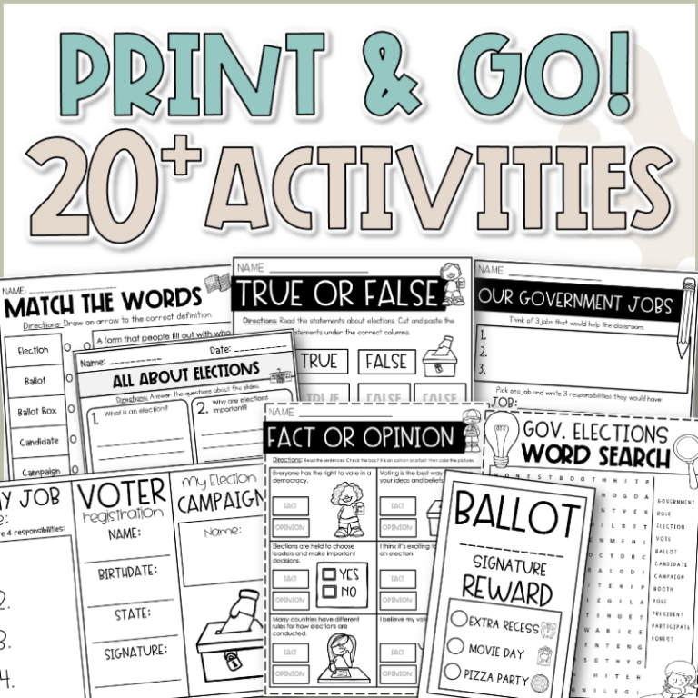 Mock Election Voting Activities | Student Government - Priceless Ponderings