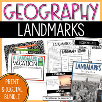 US Landmarks Worksheets & Digital Activities Bundle - 2nd & 3rd Grade ...