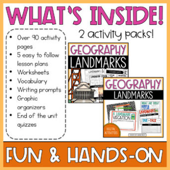 US Landmarks Worksheets & Digital Activities Bundle - 2nd & 3rd Grade ...
