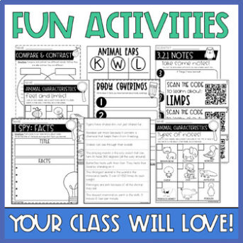 Animal Characteristics Worksheets & Digital Activities - 2nd Grade ...