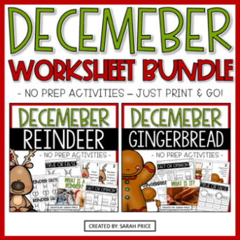 2nd & 3rd Grade December Lesson BUNDLE - Gingerbread & Reindeer ...