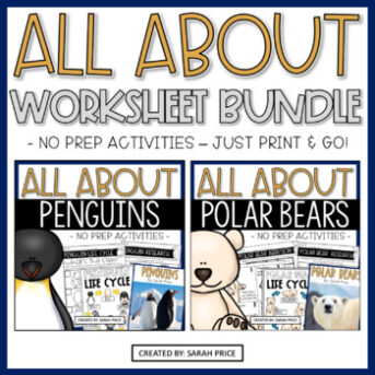 All About Penguins And Polar Bears Science Math And Literacy Worksheets ...