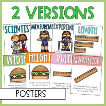 Measurement Length Anchor Charts And Nonstandard And Standard Posters ...