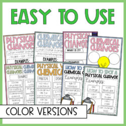 Physical And Chemical Changes Anchor Charts And Changes In Matter ...