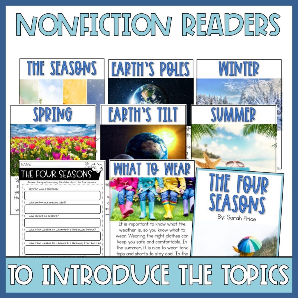 Types Of Weather & Four Seasons Activities - 2nd & 3rd Grade Earth ...