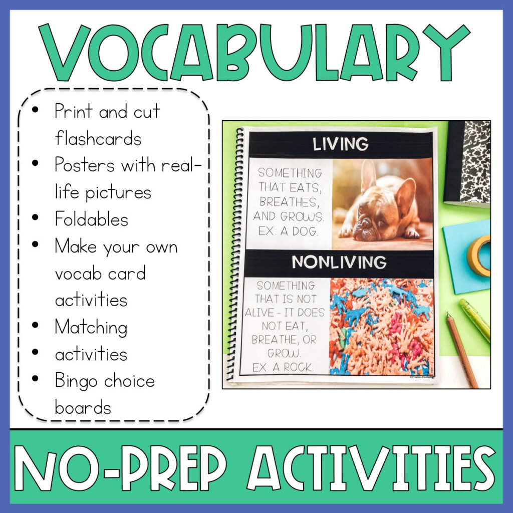 1st & 2nd Grade Life Science - Living & Non-Living Things Activities ...