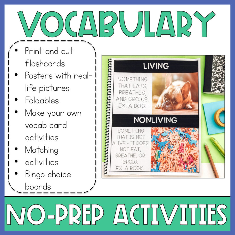 1st & 2nd Grade Life Science - Living & Non-Living Things Activities ...