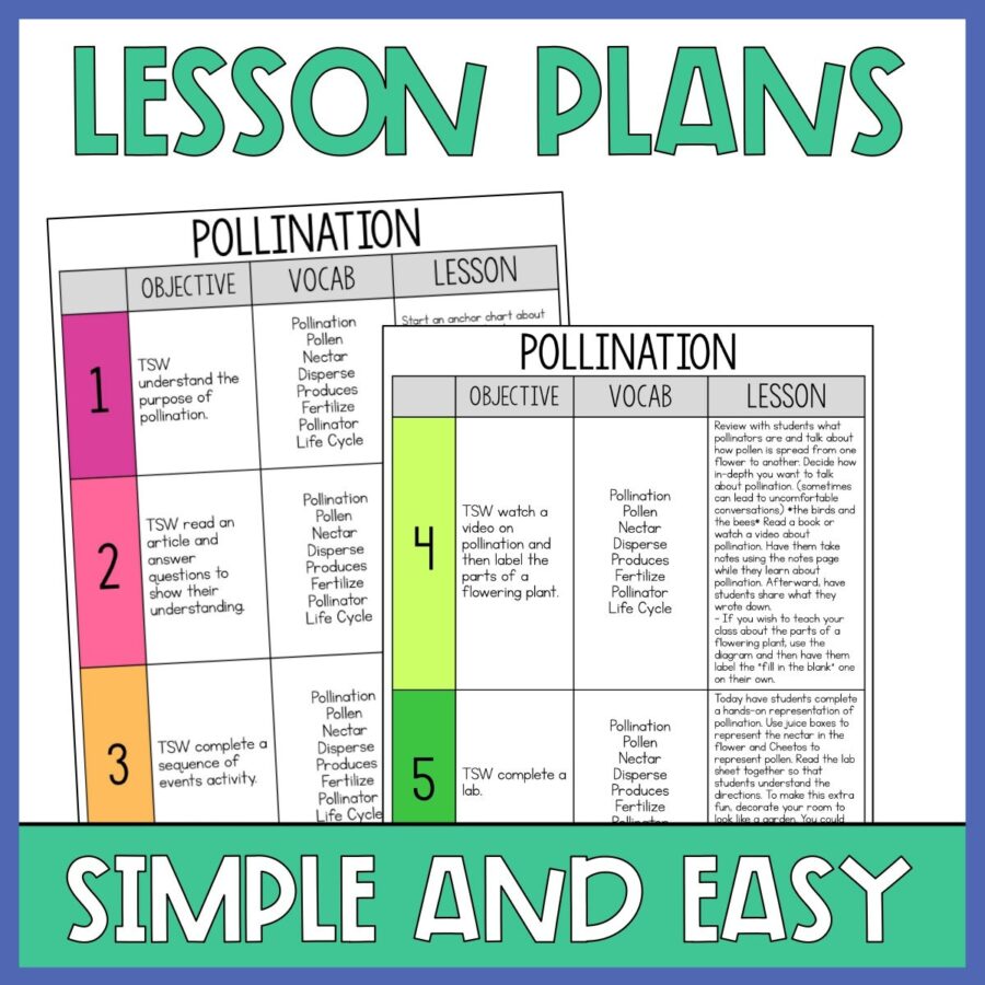 3rd Grade Science Plants Unit Parts Of A Flower And Pollination ...