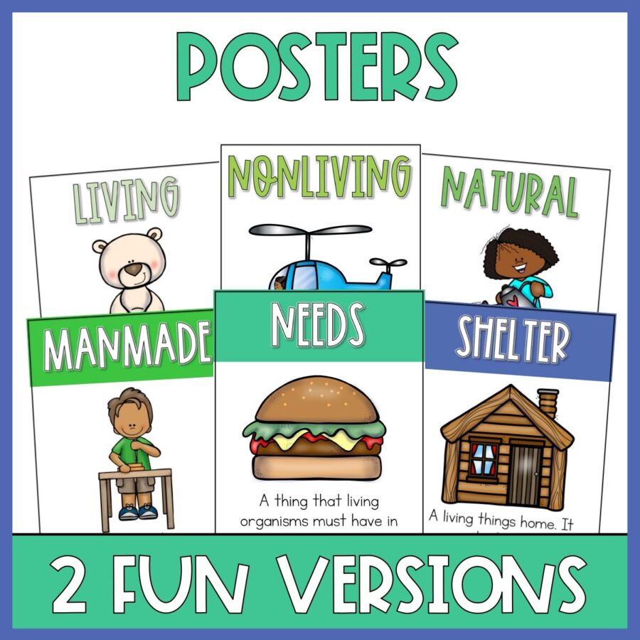 1st & 2nd Grade Life Science - Living & Non-Living Things Activities ...