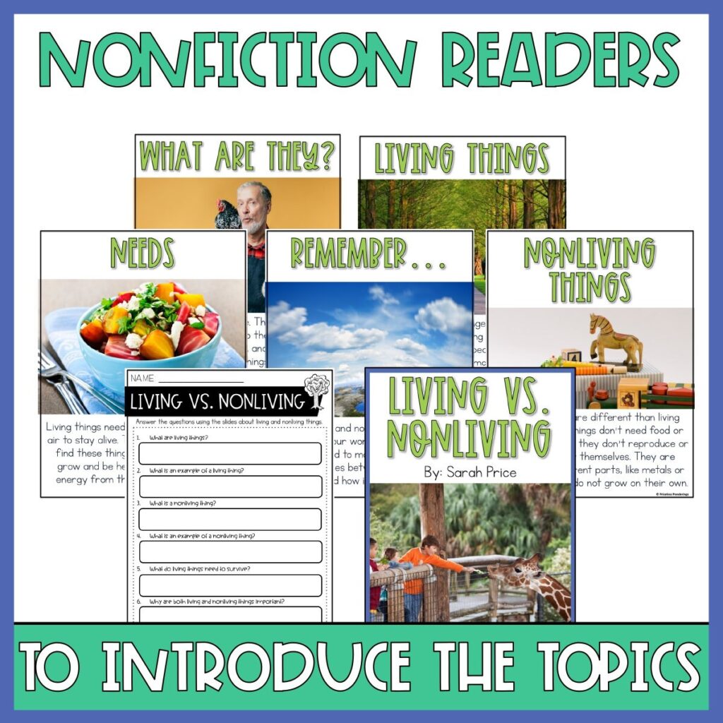 1st & 2nd Grade Life Science - Living & Non-Living Things Activities ...