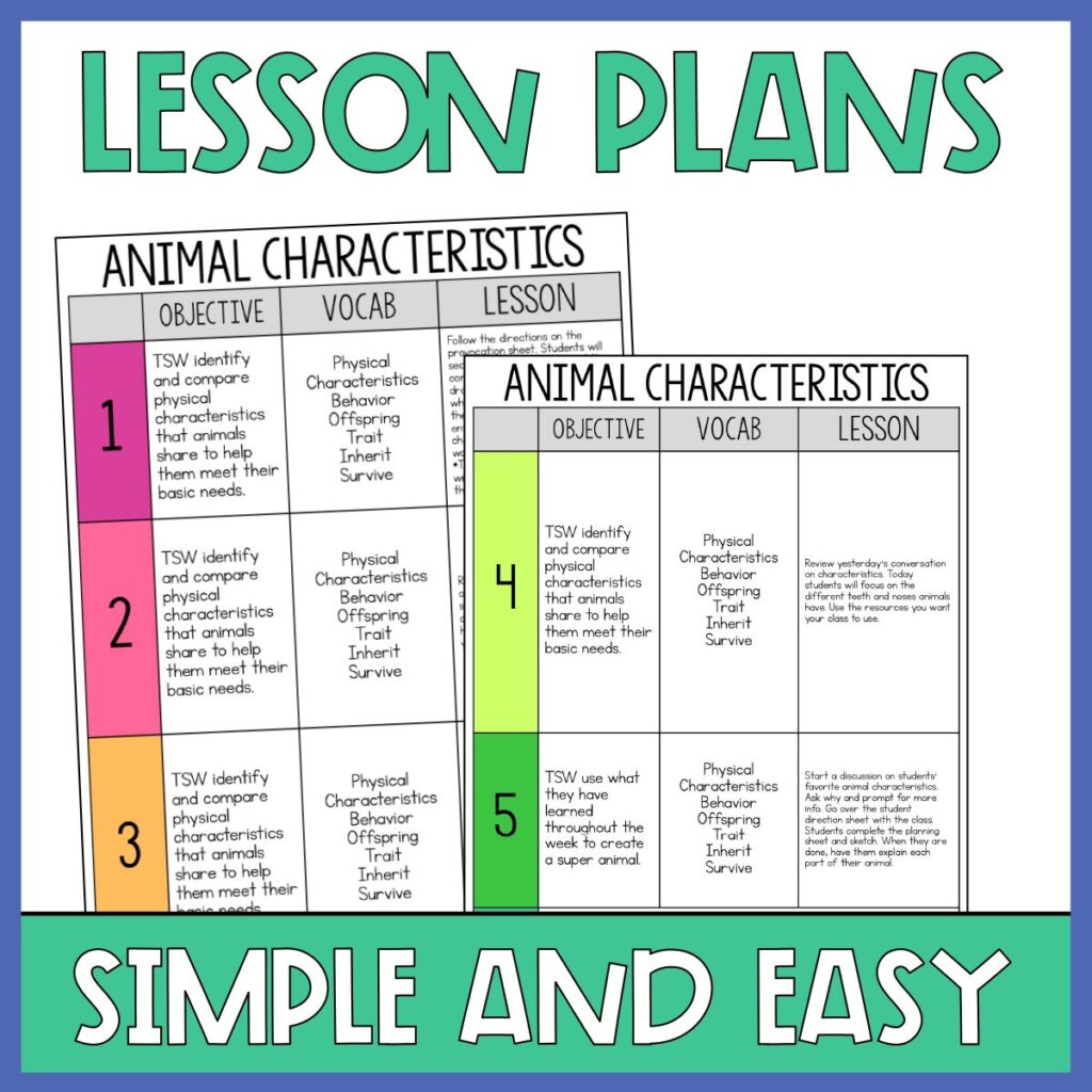 Animal Characteristics Activities & Worksheets - 2nd Grade Life Science ...