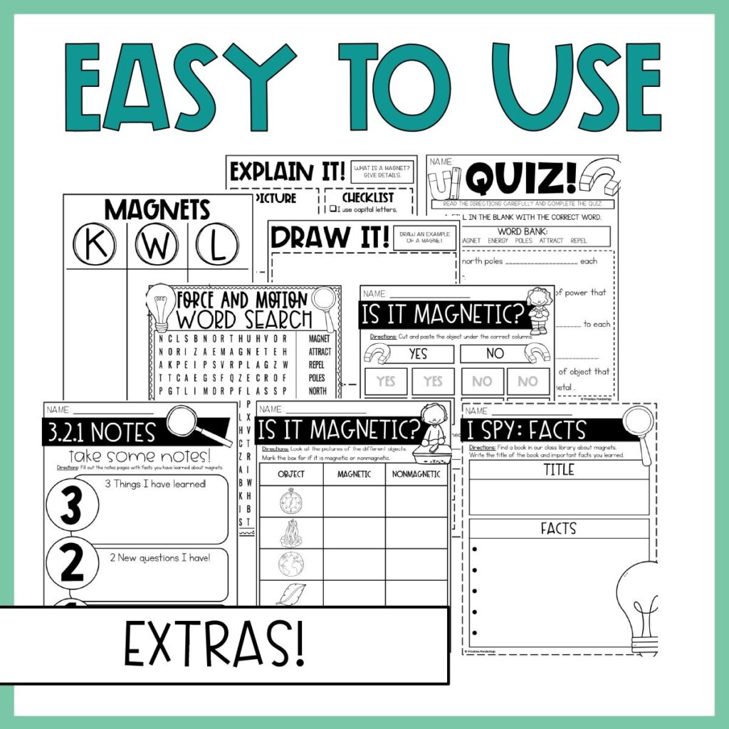 2nd & 3rd Grade Science Magnets Unit - Magnetism Activities, Lessons ...