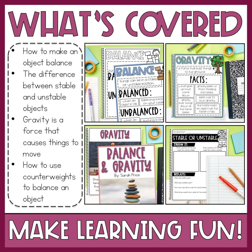 Gravity & Balance Activities, Lessons, Worksheets - 2nd & 3rd Grade ...