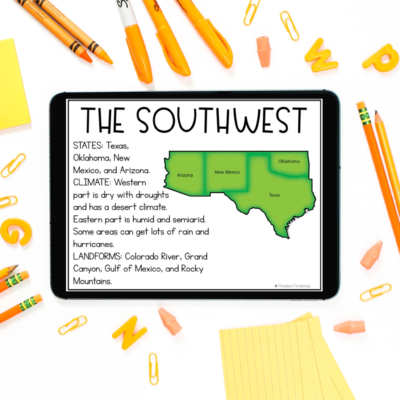 Easy U.S. Region Study And Southeast Worksheets For Kids - Priceless ...