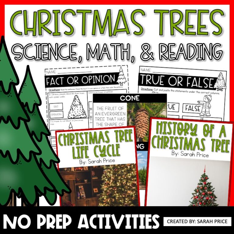 Christmas Tree Worksheets For December | Science, Social Studies, Math ...