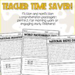 2nd & 3rd Grade August Reading Comprehension Worksheets