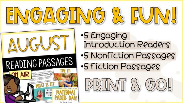 2nd & 3rd Grade August Reading Comprehension Worksheets