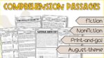 2nd & 3rd Grade August Reading Comprehension Worksheets