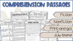 July Reading Comprehension Passages For 2nd And 3rd Grade