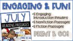 July Reading Comprehension Passages For 2nd And 3rd Grade