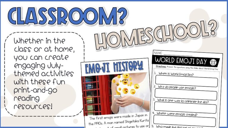 July Reading Comprehension Passages For 2nd And 3rd Grade