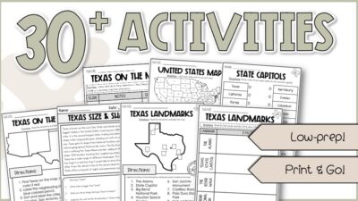 4th Grade Geography Worksheets | Texas Landmarks And Cities